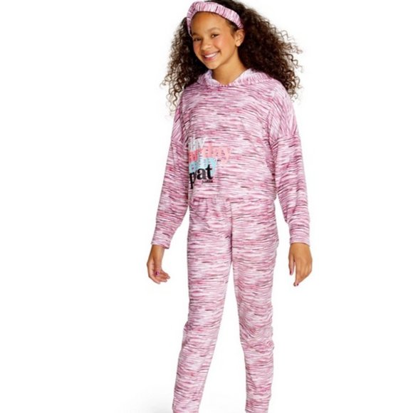 Justice | Pajamas | Nwt Justice Sat Sun Repeat Hooded Top Headband ...